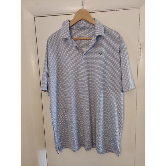 Callaway | Shirts | Callaway Polo Shirt Mens Large Gray Check Geometric ...